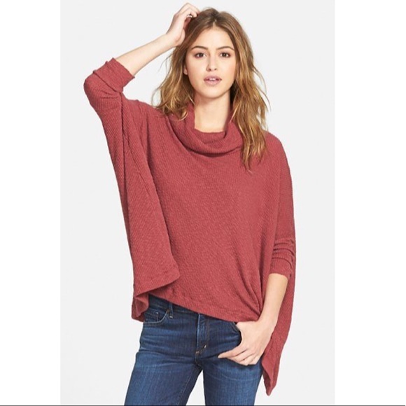 Free People | Tops | Free People World Traveler Cowl Split Back Sweater ...